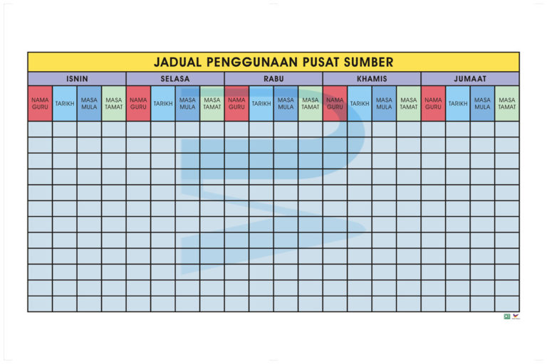 Jadual Penggunaan Pusat Sumber - Progressive Scientific Sdn. Bhd.