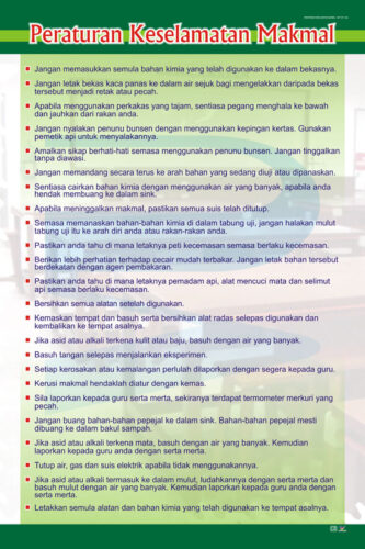 Peraturan Keselamatan Makmal (set of 2) - Progressive Scientific Sdn. Bhd.