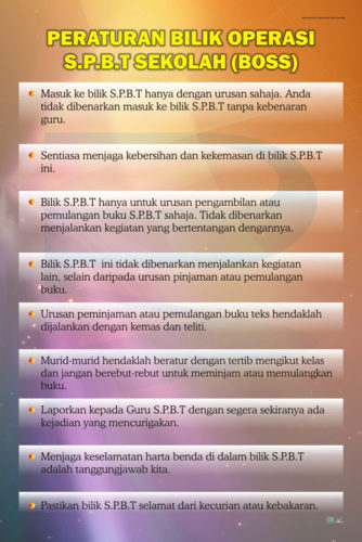 Peraturan Bilik Operasi SPBT Sekolah (Boss) - Progressive Scientific ...