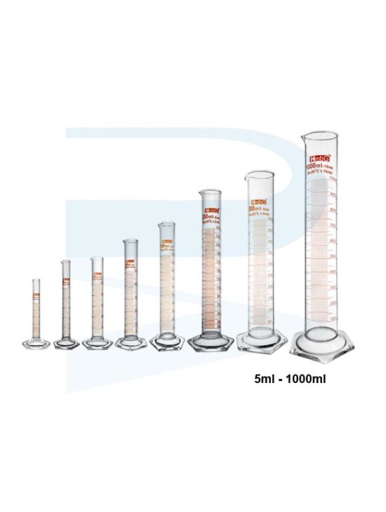 Measuring Cylinder, Amber Scale, Hexagonal Base, HmbG - Progressive ...