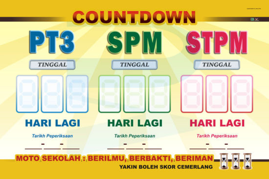 Countdown PT3, SPM, STPM - Progressive Scientific Sdn. Bhd.