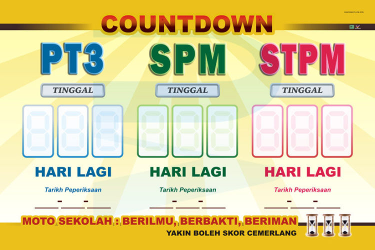 Countdown PT3, SPM, STPM - Progressive Scientific Sdn. Bhd.