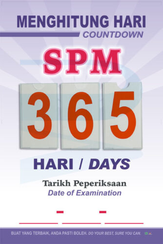 Countdown SPM (Pocket & Printed Number Plate) BM, BI - Progressive ...