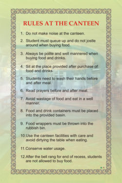 Rules At The Canteen - Progressive Scientific Sdn. Bhd.