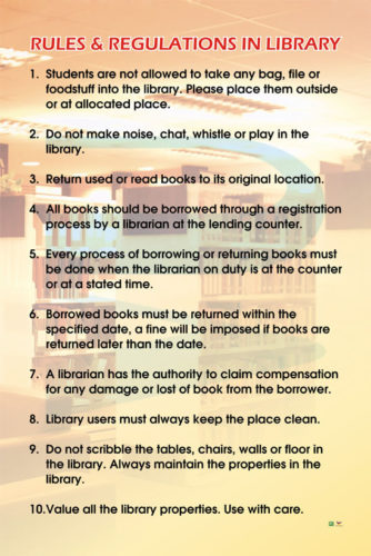 Rules & Regulations In Library - Progressive Scientific Sdn. Bhd.