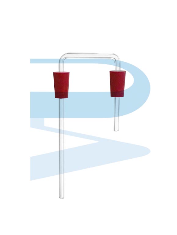 Connection Tube U shape, Glass with 2x13mm Rubber Stoppers (Delivery ...