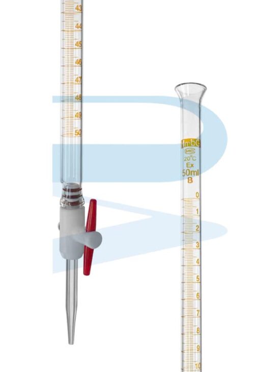 Burette, Detachable PTFE stopcock, Class B, Flared Top, HmbG (50ml ...