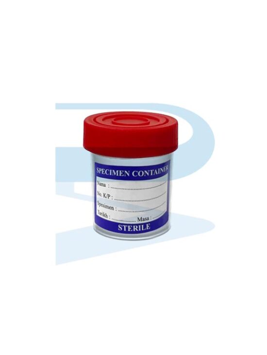 Urine Container 60ml, red cap, with label, sterile, PP - Progressive ...